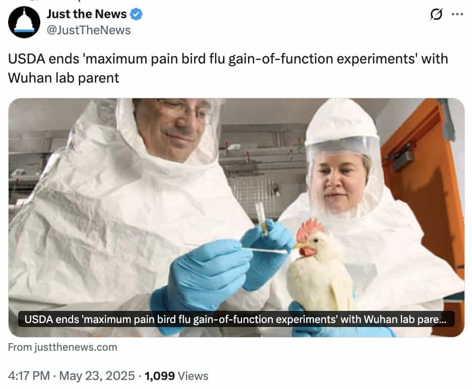 WCW VICTORY: Trump Cancels $1M USDA-China Max Pain Bird Flu Gain-of ...